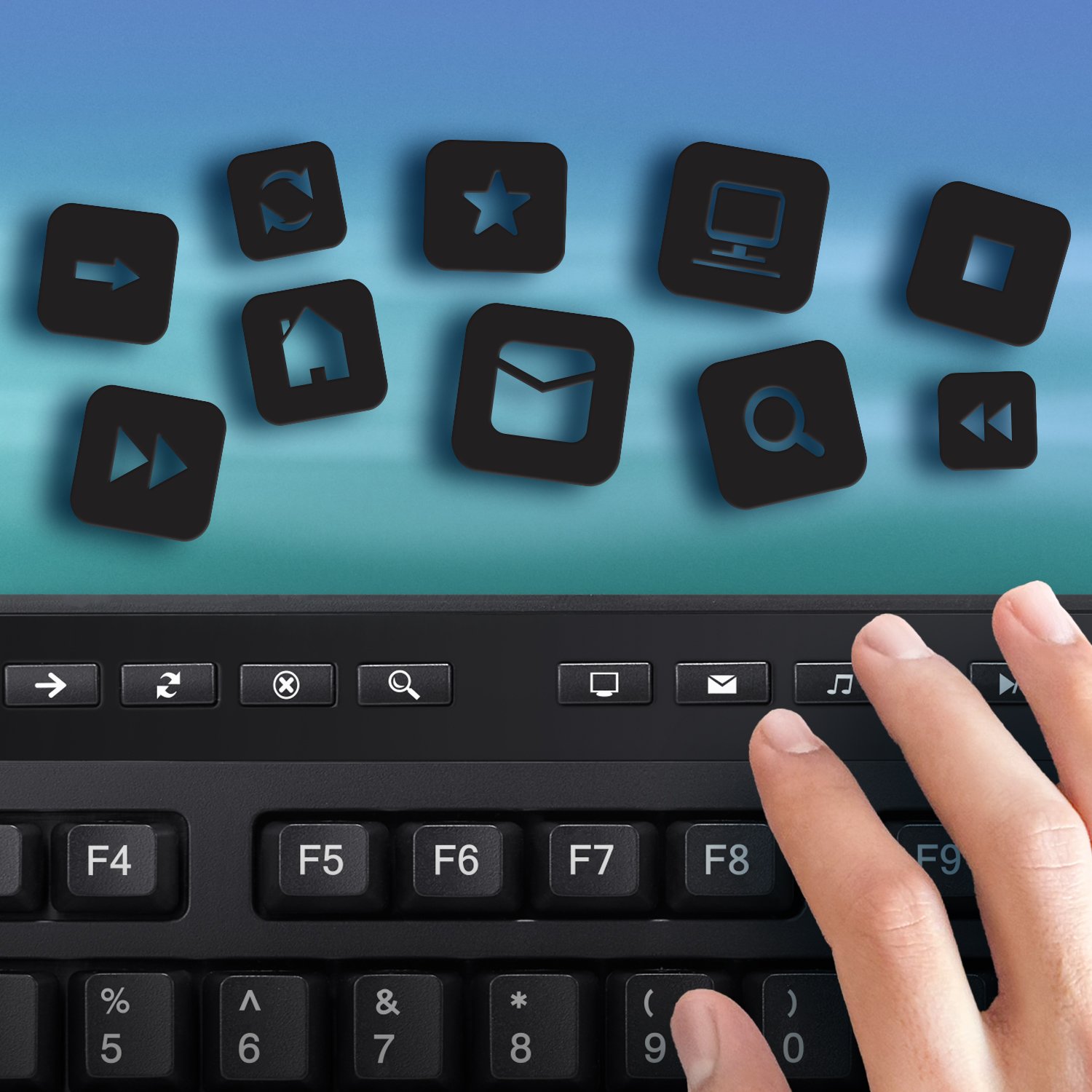 Adesso AKB-445UB Multi-OS Full-sized Touchpad Keyboard - Wired
