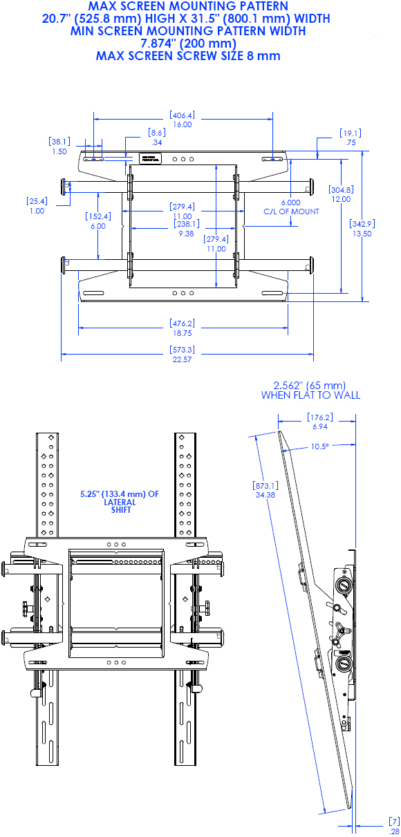 Chief LTAPU Large FUSION Portrait Tilt Video Wall Mount (37-63")