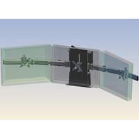 Ergotech 900-F16-B03 Single Tiered Triple Horizontal Monitor Mount