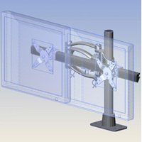 Ergotech 200-F16-B02 Dual Horizontal Articulating Arm Monitor Mount