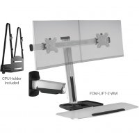 Ergotech Freedom Lift Wall Mount Dual Sit-Stand Workstation - FDM-LIFT-2-WM