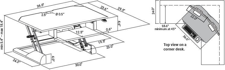 Ergotech Freedom 36" Sit-Stand Desk - FDM-DESK-B-US - TAA Compliant
