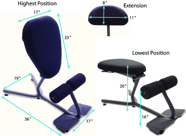 Healthpostures 5050 Stance Move Ext Ergonomic Kneeling Chair