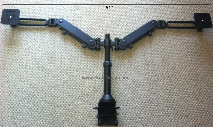 Humanscale M4B2BAACMSP Clamp/M4B2BAABTSP Bolt Through Dual Arm