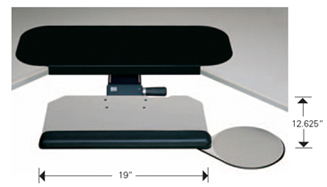 Humanscale 700 Single or Dual Mouse Diagonal Board Keyboard Tray