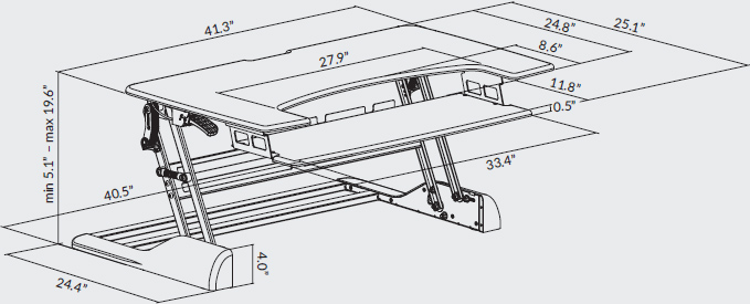 Ergotech Sit-Stand Freedom Desk by Innovative - 42"