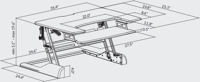 Ergotech Sit-Stand Freedom Desk by Innovative - 36"