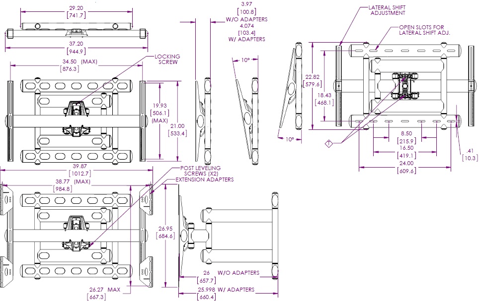 Premier AM300-B Articulating Swingout Wall Mount Arm