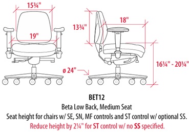 Sitmatic Low Back Beta Chair - BET1