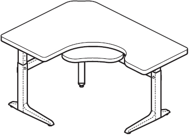 Workrite Sierra Pin Offset Corner Keyboard Cutout SN604824A Height ...
