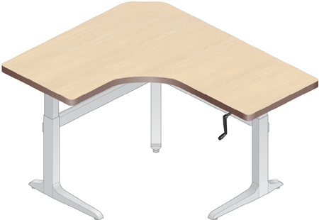 Workrite Sierra Crank Offset Corner 3 Legs Height Adjustable Workcenters