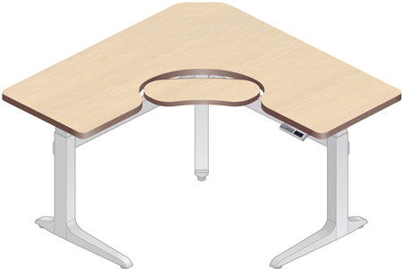 WorkRite Sierra Electric SE606024A Equal Corner 3Legs Keyboard Cutout ...