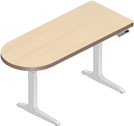 WorkRite Sierra HX Electric Peninsula Height Adjustable Table