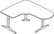 WorkRite Sierra HXL Electric Peninsula 3 Legs Sit to Stand Desk