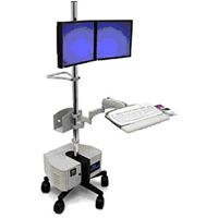 Ergotron Dual Monitor Mobile WorkStand with a 300 series Keyboard Arm