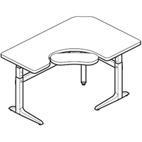 Workrite Sierra Pin Offset Corner Keyboard Cutout SN604824A Height ...